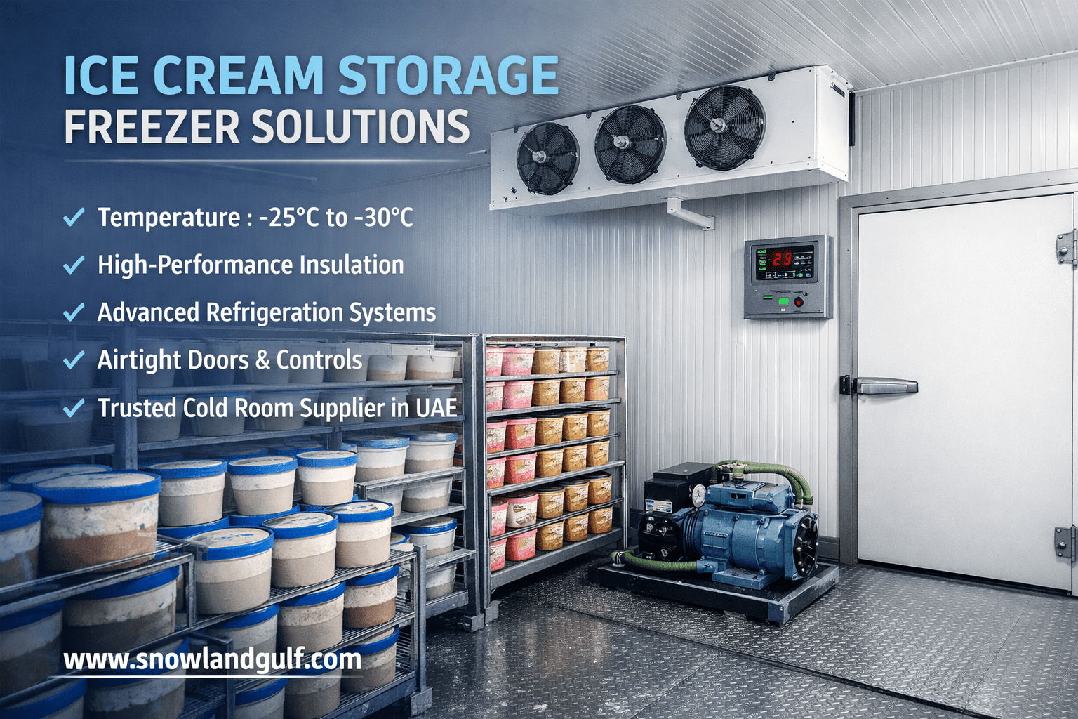 Ice Cream Storage Freezer | Cold Room Supplier in UAE
