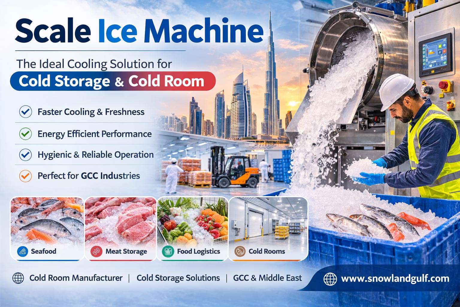 Scale Ice Machine Solutions for Cold Storage | Snowland
